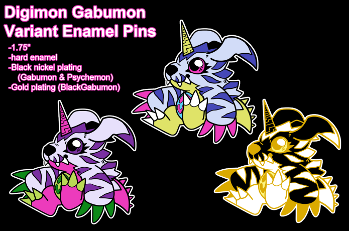 Digimon Gabumon Variants Enamel Pins | Indiegogo