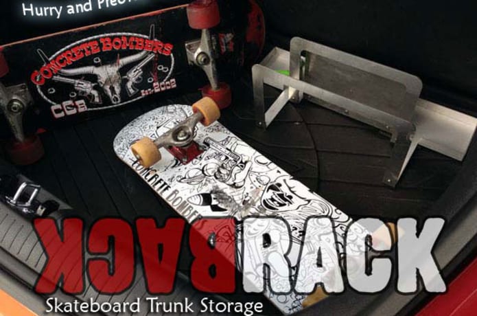 Back Rack: Skateboard Trunk Storage | Indiegogo