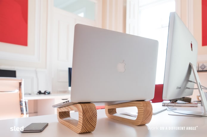 Sled: a laptop stand made with pinewood and ethics | Indiegogo